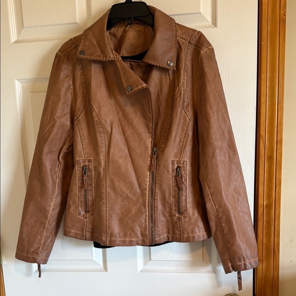 Max Studio | Jackets & Coats | Max Studio Brown Moto Jacket | Poshmark